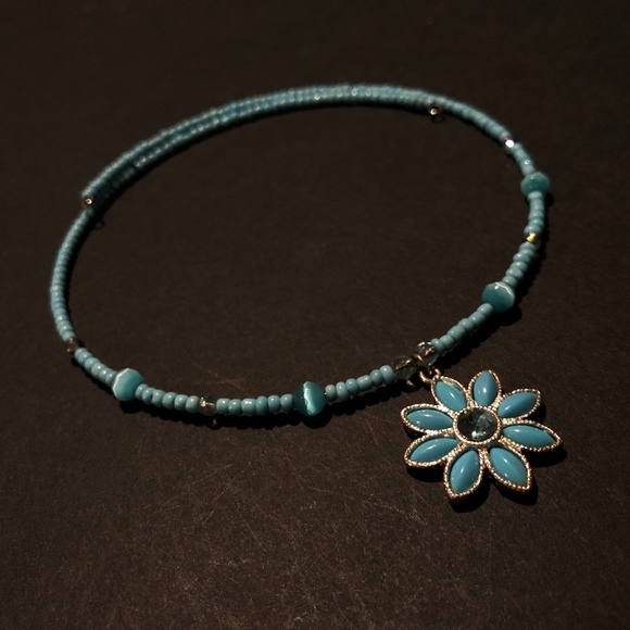 Jewelry | Bluestone Flower Necklace | Poshmark